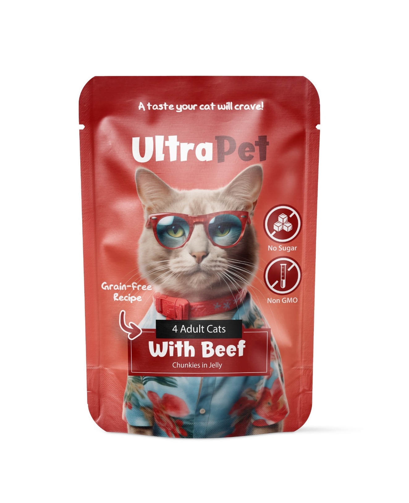פאוץ אולטרה פט בקר לחתול 85 גרם - UltraPet